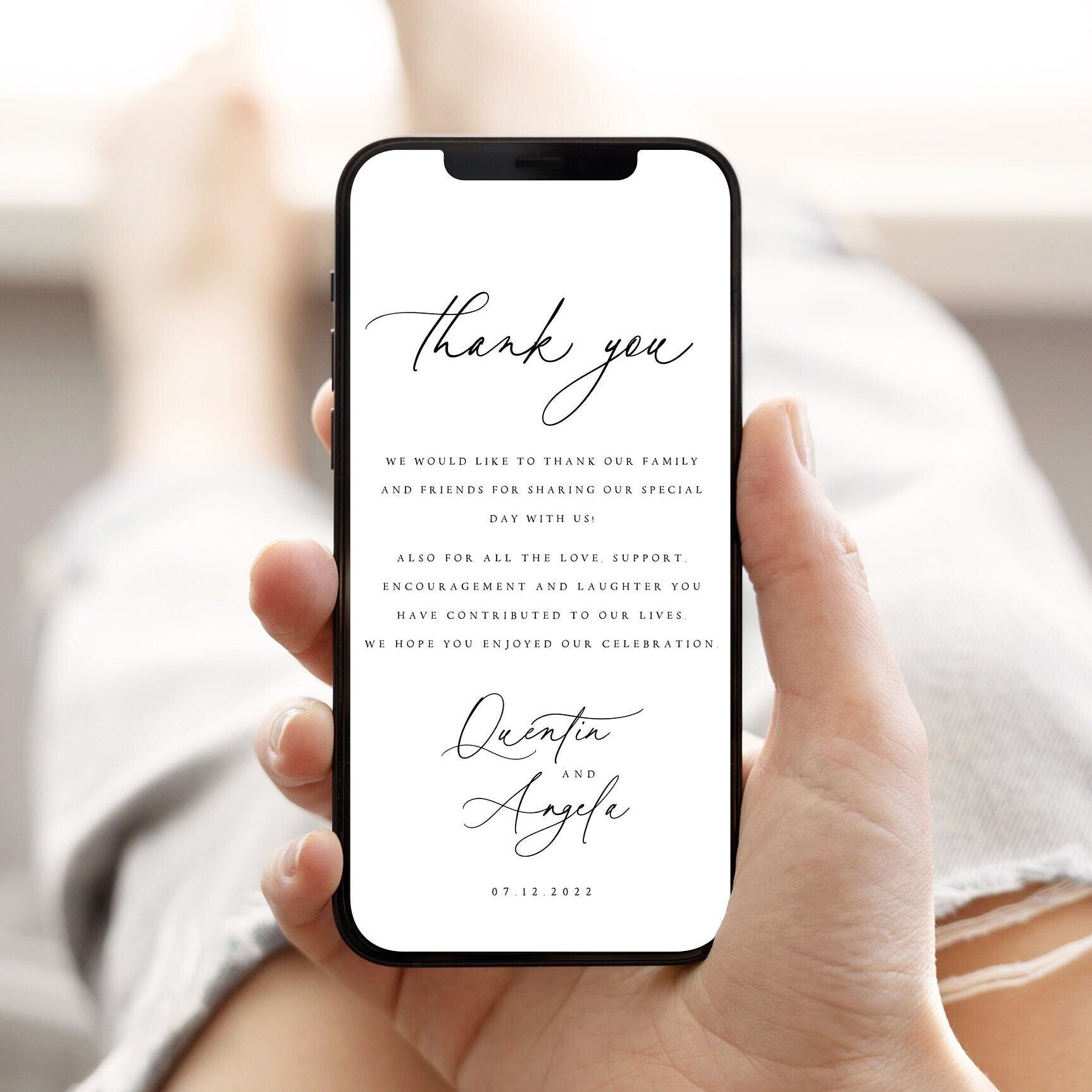 Quentin Electronic Thank You Note Template – Blush Paperie